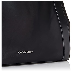 Calvin Klein Reyna Novelty Large Triple Compartment Shoulder Bag, Black/Silver