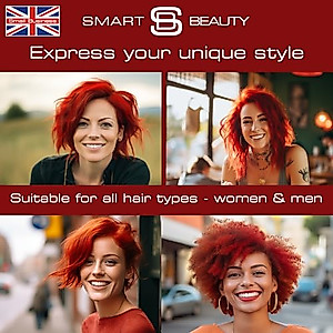 Smart Beauty Red Hair Dye with Plex Anti-Breakage Technology Protecting and Restoring Hair Structure, Plum Color, Vegan and Cruelty-Free