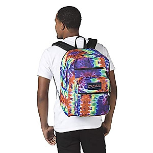 JanSport Big Laptop Backpack for College - Computer Bag with 2 Compartments, Ergonomic Shoulder Straps, 15” Laptop Sleeve, Haul Handle - Book Rucksack, Red Hippie Days