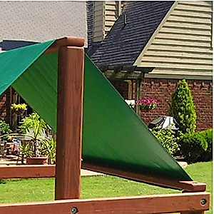 Green SEVENMORE 52 * 90 Inches Outdoor Swingset Shade Kids Playground Roof Canopy Waterproof Cover Replacement Tarp Sunshade (Green)