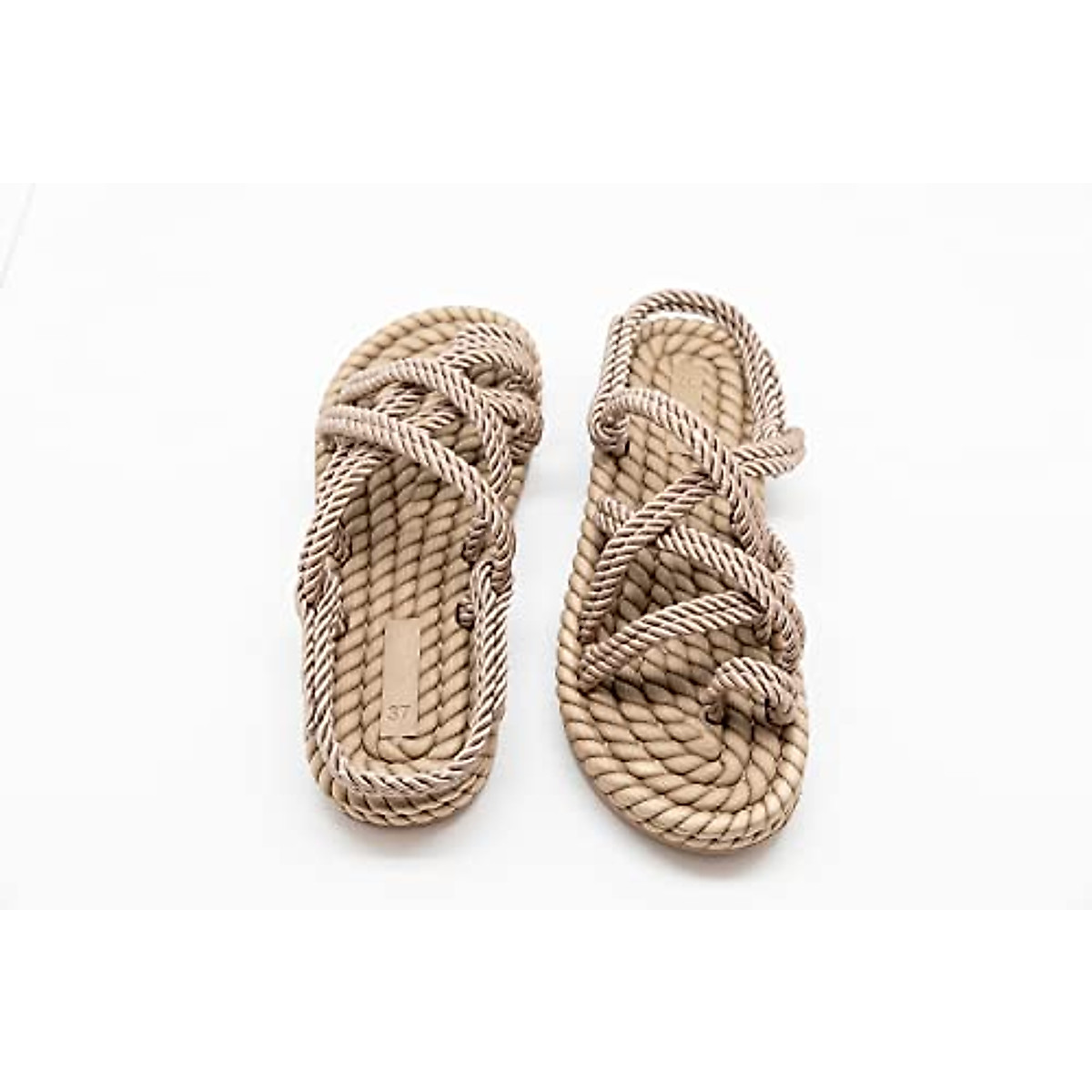 Alpy Rope Shoes | Straw Strap Slide Sandals | Walking Sandals |0 Handmade | Eco-friendly | For women (Mink, us_footwear_size_system, adult, women, numeric, narrow, numeric_6)