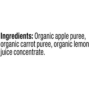 Plum Organics Apple and Carrot Baby Puree Food in Pouch, Organic Food Squeeze, Non GMO, 4 Ounce (Pack of 6)