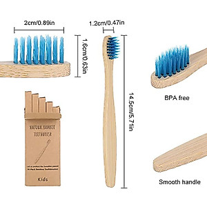 OUTIN Bamboo Toothbrushes for Kids, Childrens Manual Brushes Bulk 10 Packs,3+ Years Organic Oral Tooth Cleaning Toothbrush