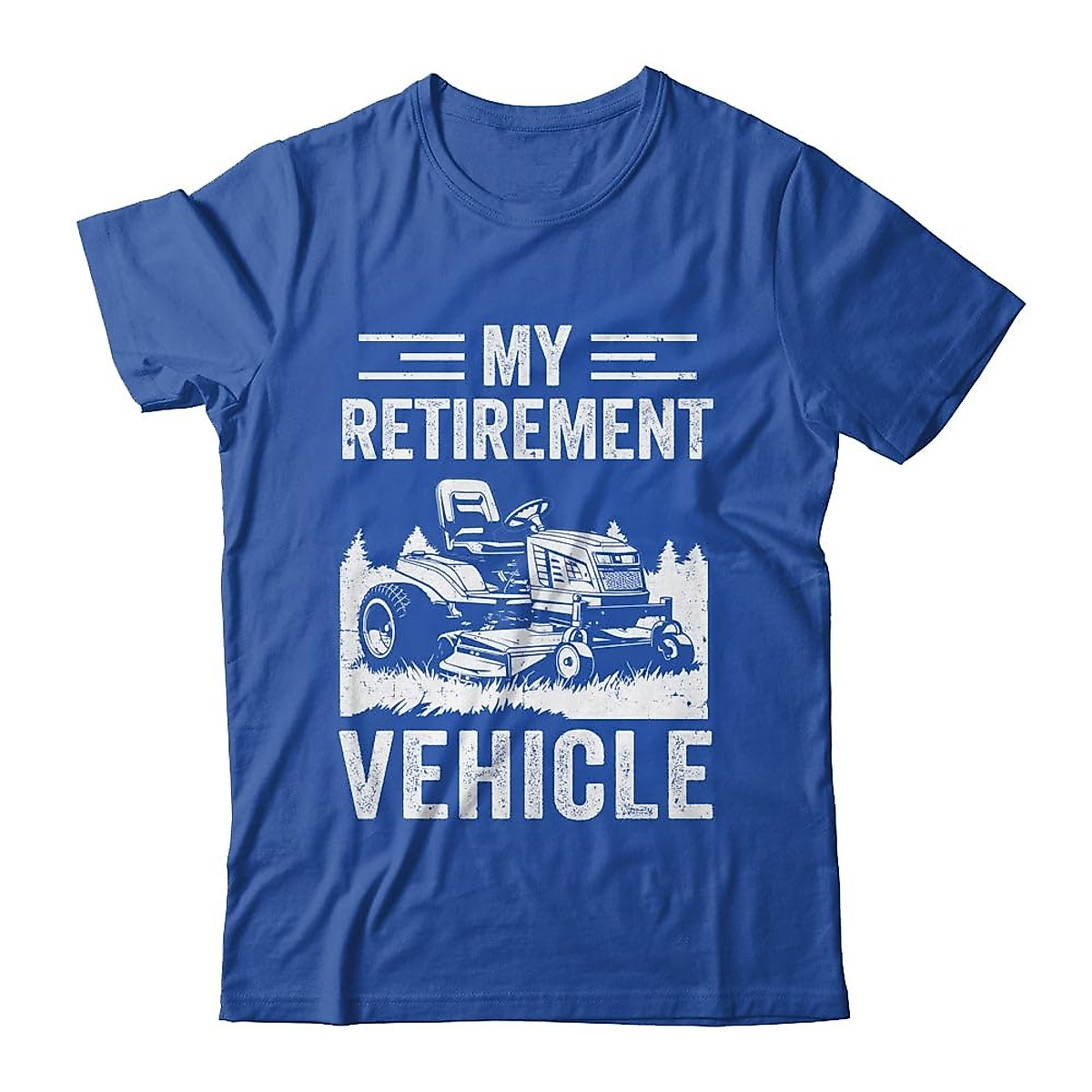 TeesPure My Retirement Vehicle Funny Riding Lawn Mower Retro Dad Shirt Short Sleeve Tee