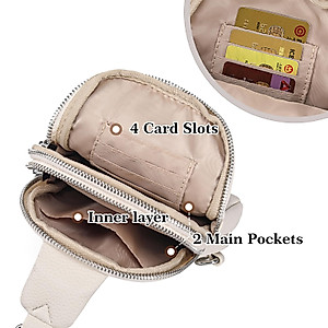 Haytijoe Small Crossbody Sling Bag for Women Travel Purses Anti Theft Cross Body Bag for Woman Fanny Packs(2-IN-1 Milky White)