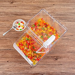 Restaurantware Met Lux 5.3 Gallon Food Storage Container, 1 Airtight Treat Box - With Scoop, Holds Up To 80 Cups, Clear Plastic Cereal Container With Lid, For Kitchen Or Pantry Organization