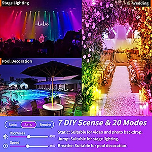 4 Pack LED Flood Light Outdoor with Stake, RGBCW DIY Color Changing Landscape Lighting 150W Equivalent, Bluetooth Smart Floodlight with App Control, Timing-20 Modes for Garden Yard, IP66 Waterproof