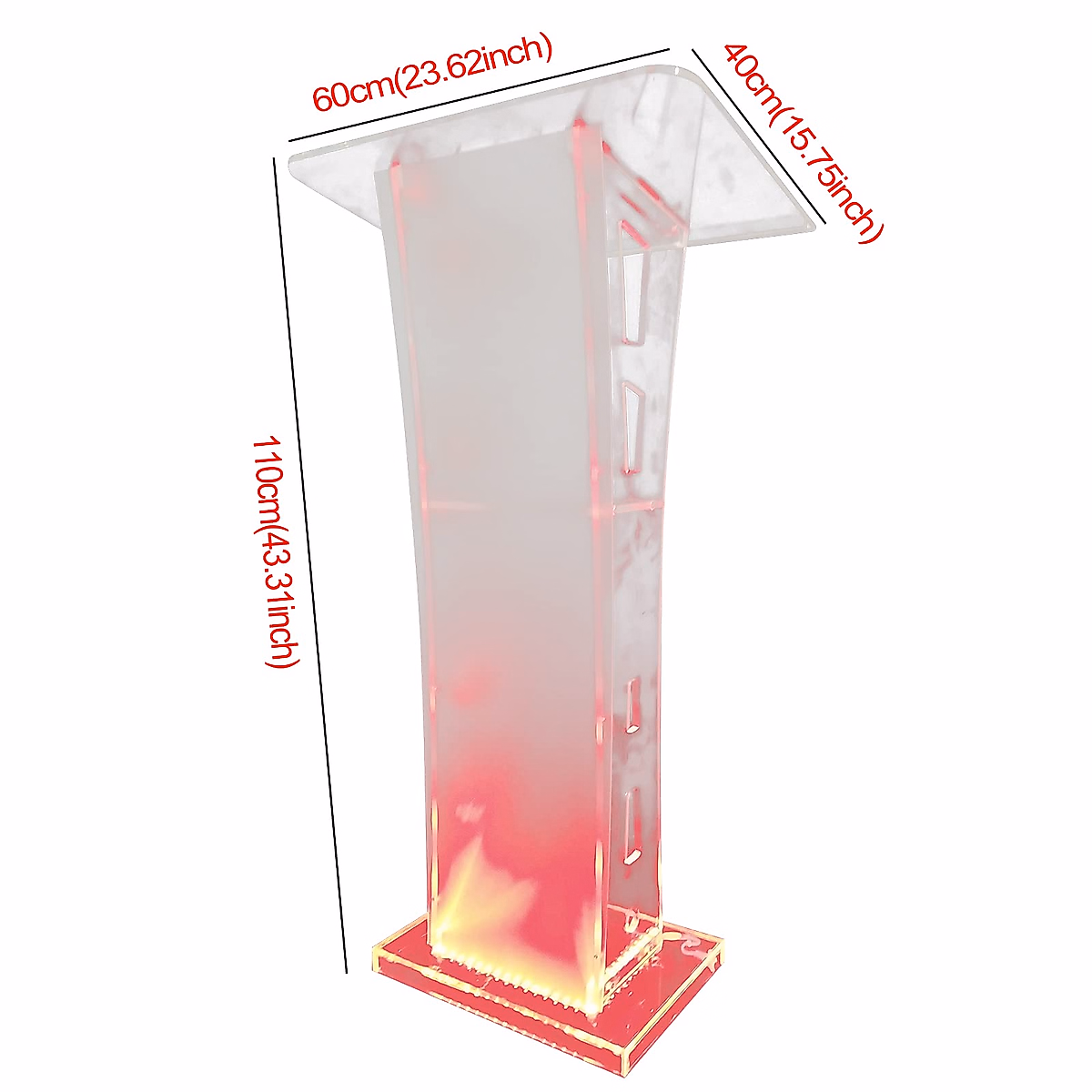 Acrylic Clear Lectern Mobile Acrylic Podium Pulpits Conference Lectern Professional Portable Presentation Podium for Churches,Weddings, Office and School Classrooms (Style C)