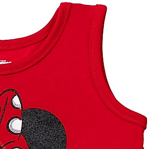 Disney Minnie Mouse Toddler Girls Tank Top French Terry Shorts and Scrunchie 3 Piece Outfit Set Red SizeDescription1