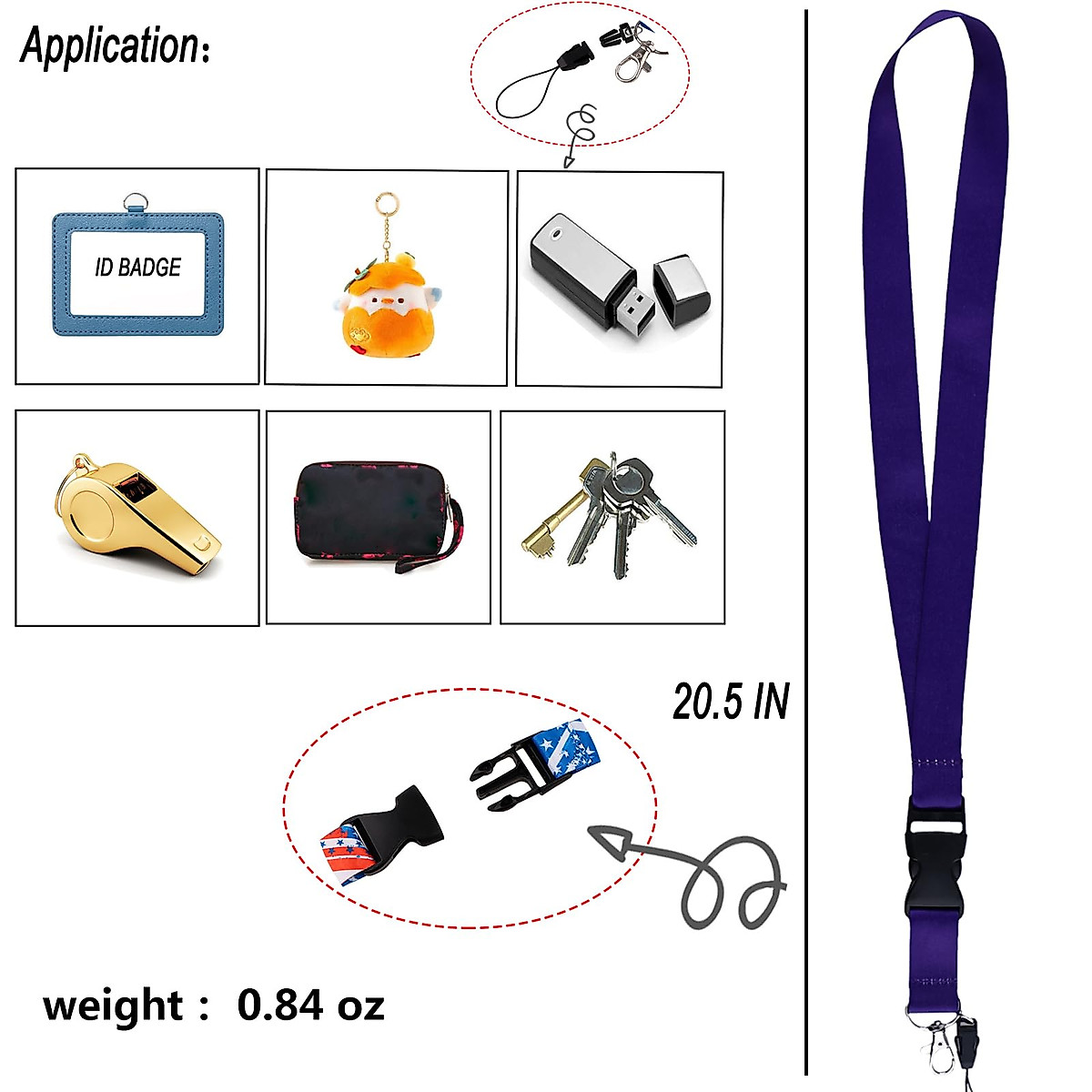 juanooo Cool Blue Key Lanyard for Men Women Teachers Staff Detachable Badge Keychian Lanyard for ID Badges Flat Neck Lanyard