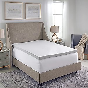 Bodipedic 2 Inch Memory Foam Mattress Topper, Cooling Gel Infused Mattress Topper, Luxury Graphene Infused Cover Included, CertiPUR-US Certified Foam, White