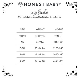 HonestBaby 1-Pack Sleep & Play Footed One-Piece Pajama Sleeper 100% Organic Cotton, Baby Girls, Rainbow Stripe, 0-3 Months
