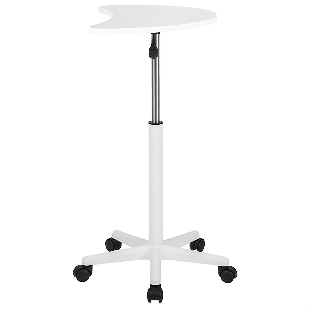 Flash Furniture Sit Mobile Laptop Computer Portable Rolling Standing Desk, Set of 1, White