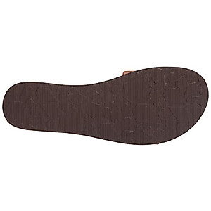 Volcom Women's Simple Synthetic Leather Strap Slide Sandal, Tan, 5 B US
