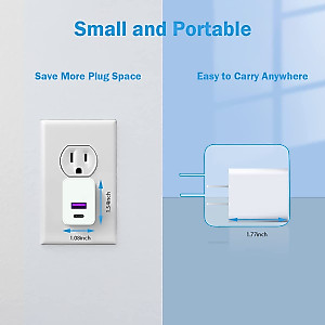 PZSOLID USB C Wall Charger Compatible for Apple Watch, 2Pack 20W Fast Charger Block, Type C Charging Block Plug Compatible for iPhone 15/15 Pro/Plus/Pro Max, Apple Watch Series 8 9 7, Samsung Galaxy