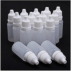 24 Pcs Empty Plastic Squeezable Refillable Portable Eye Liquid Dropping Dropper Bottle With Plug Container Vial For Essential Oil (5ML)
