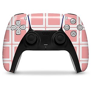 WraptorSkinz Skin Wrap compatible with Sony PS5 DualSense Controller Squared Pink (CONTROLLER NOT INCLUDED)