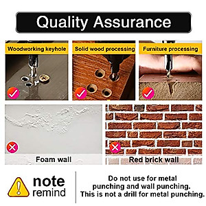 HOHXEN Titanium Coated Counter Bit Set Power Hand Drill Bit Tools Set Screw Hole Size Countersink Drill Bit Set with 1/4 Hex Shank Sets Countersink Drill Bits -5pcs