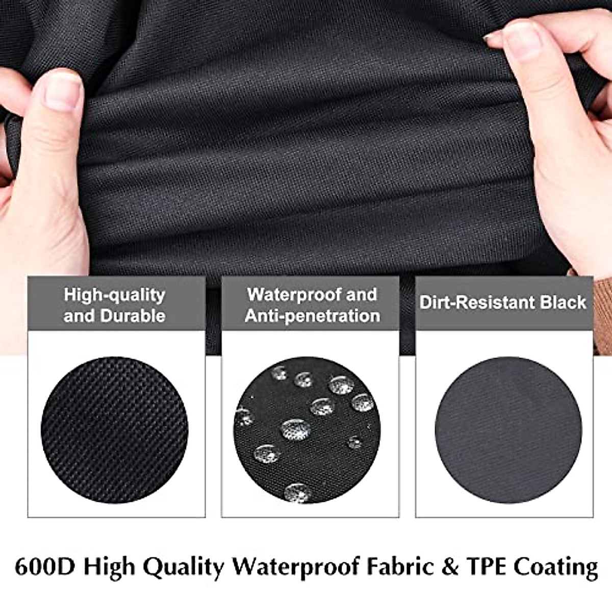 Coditure Outdoor Furniture Cover Waterproof for Sofa, Patio Loveseat Covers Fits up to 54 x 38 x 35 inches, Black