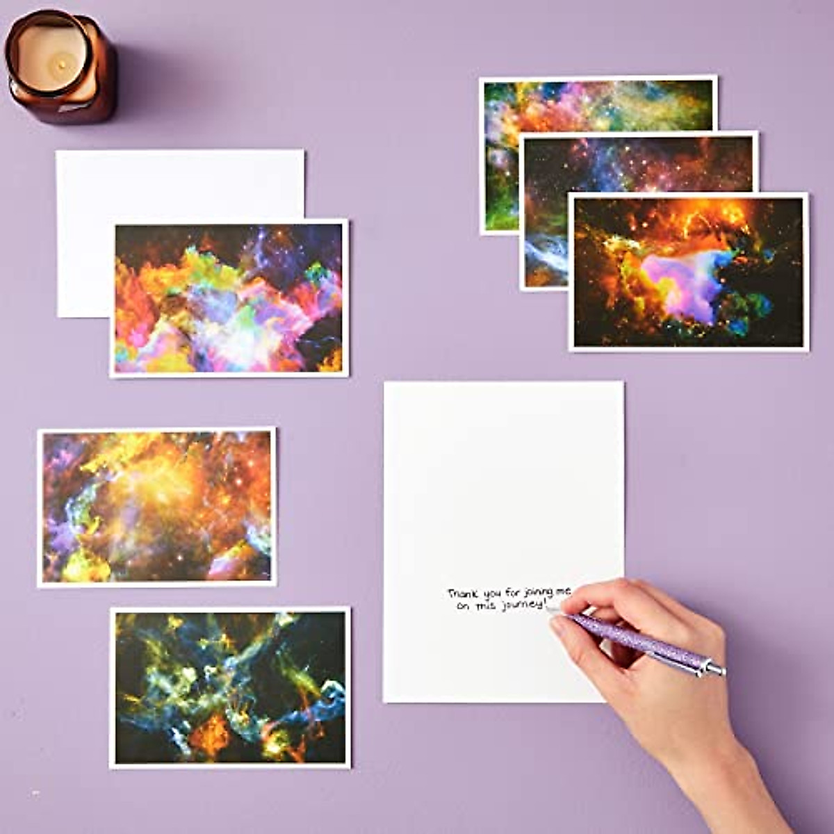 48 Pack Blank Cards and Envelopes Bulk, Space Cosmos Galaxy All Occasion Greeting Card for Thank You, Birthday, New Year (4x6 in) (10x15cm)