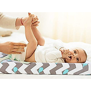 COSMOPLUS Stretch Fitted Changing Pad Cover 2 Pack Stretchy Changing Table Pad Covers for Boys Girls, Whale/Cloud