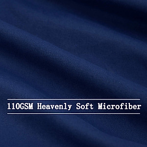 AMROSE Heavenly Soft Microfiber Bassinet Sheets, Compatible with Halo Bassinest Swivel Sleeper, 2 Pack Baby Sheet Set for Boys Girls, Gray & Navy Blue