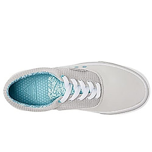 Columbia Women's Slack Water PFG Lace Boat Shoe, Grey Ice/Sea Wave, 8