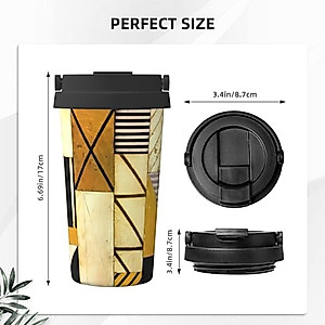 WANGXUEE Rustic Wooden Print 500ml Stainless Steel Travel Tumbler Double Wall Vacuum Insulated Coffee Mug