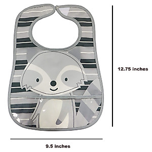 Neat Solutions 2 Pack Water Resistant Toddler Bib Set - Bear & Raccoon, Multi