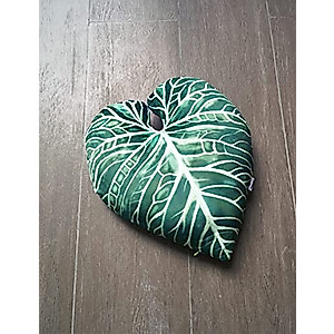 HOFFENDER Leaf Pillows Plant Pillows for Bedroom, Living Room and Patio Green Throw Pillows (Anthurium Regale)