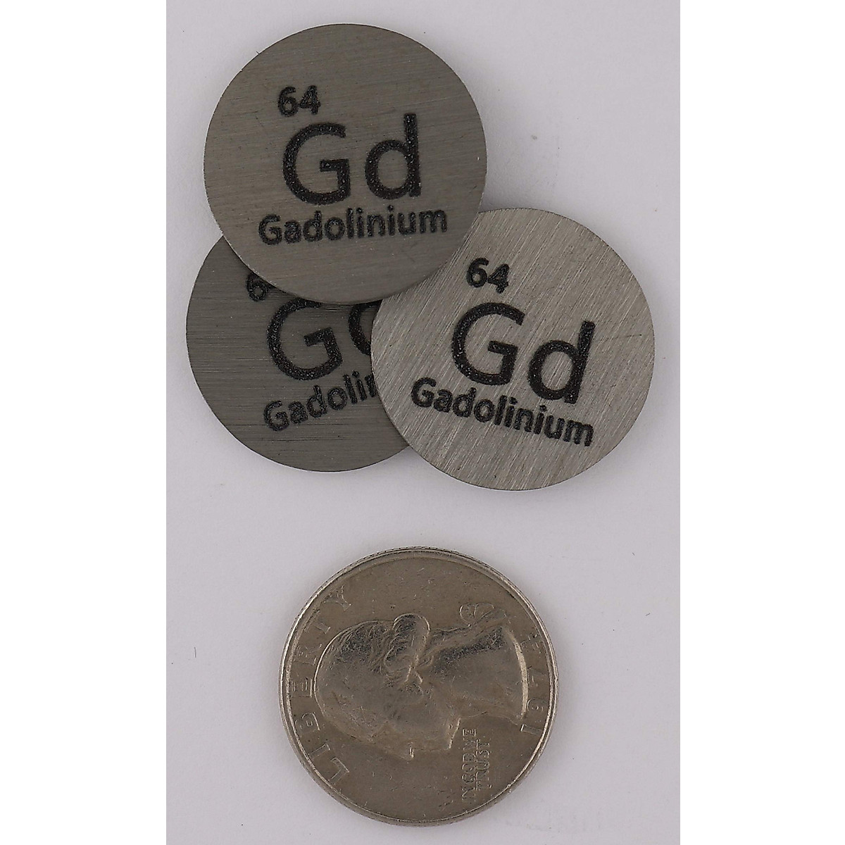Gadolinium (Gd) 24.26mm Metal Disc 99.9% Pure for Collection or Experiments
