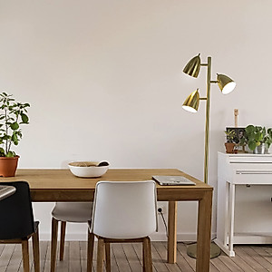 hykolity Industrial LED Reading and Floor Lamp for Living Rooms, Bedrooms, Mid Century Modern Adjustable 3 Light Floor Lamps, Standing Tall Pole Lamp, Bulb Sold Separately