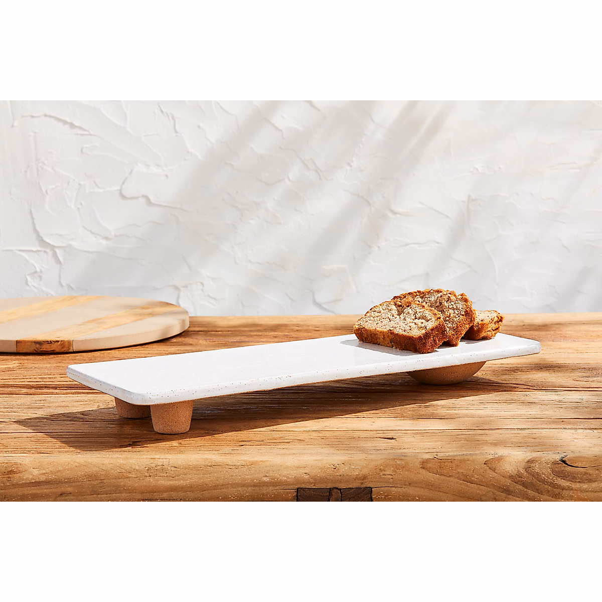 Mud Pie Terracotta Footed Tray, 5 3/4" X 17"