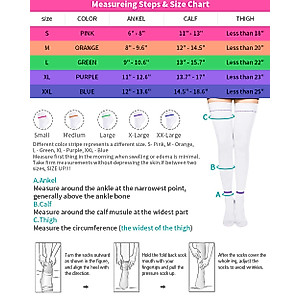 T.E.D. Anti Embolism Stockings for Women Men Thigh High, 15-20 mmHg Compression TED Hose with Inspect Toe Hole