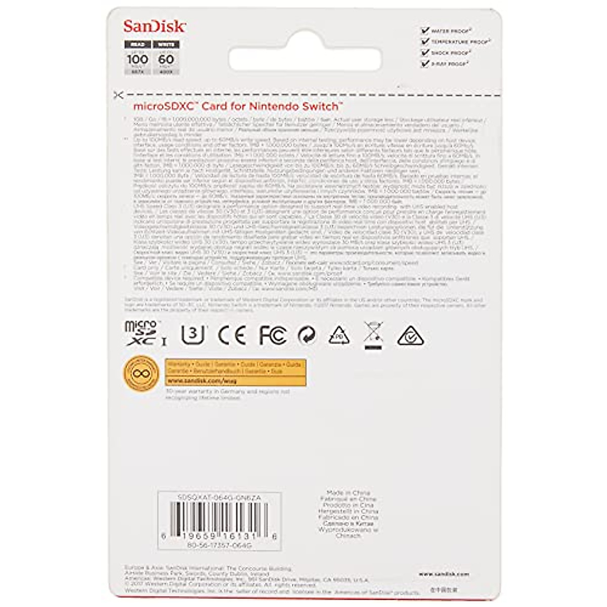 SanDisk 64GB microSDXC UHS-I card for Nintendo Switch - SDSQXAT-064G-GN6ZA