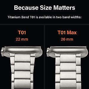 KORDIZ Titanium Band - Compatible for Apple Watch ULTRA 49mm - Titanium Metal Watch Strap with Double Button Clasp for iWatch Bands (ULTRA T01 Max, Titanium), ULTRA Silver