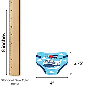 Big Dot of Happiness Taking Flight - Airplane - Diaper Shaped Raffle Ticket Inserts - Vintage Plane Baby Shower Activities - Diaper Raffle Game - Set of 24