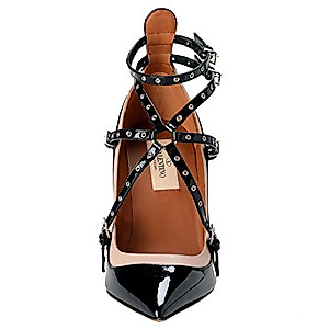 Valentino Women's Patent Leather Two Tones Ankle Strap High Heels Shoes Sz US 9 IT 40 Multi-Color