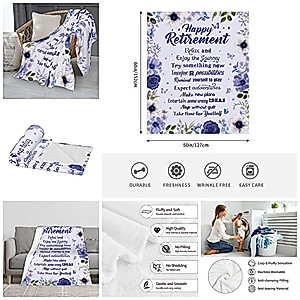 KJACGAD Retirement Gifts for Women Men 2023 Farewell Gifts Going Away Gifts for Coworkers Friends Happy Retirement Decorations Retired Gifts for Women Men Christmas Throw Blanket 60X50 Inch