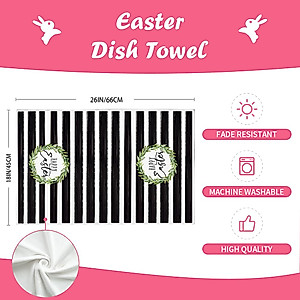 ARKENY Easter Kitchen Towels for Easter Decor Green Wreath Dish Towels 18x26 Inch Ultra Absorbent Bar Drying Cloth Happy Easter Hand Towel for Kitchen Bathroom Party Easter Decorations Set of 2