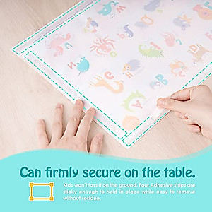 Disposable Placemats for Baby 40 Pack Stick-On Baby Placemat Alphabet ABC Animal Kids Table Mat for Restaurants Dining Table Travel Essentials for Toddlers