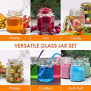 AuroTrends 30-Pack 3oz Glass Honey Jars with Wooden Dippers - For Wedding and Baby Shower Favors