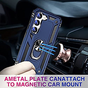 Cases for Samsung Galaxy S23 5G Case with Screen Protector [Military Grade Drop] Heavy Duty Silicone Rugged Shockproof Protective Cover for Samsung Galaxy S23 5G Phone Case with Ring Kickstand Hard