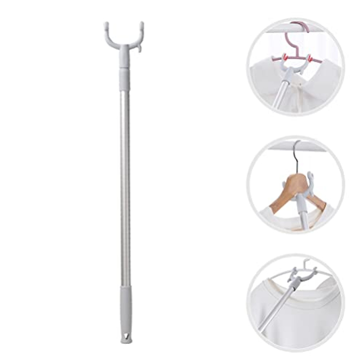 BESPORTBLE Metal Hangers Balcony Clothes Pole Clothes Drying Rod Clothes Drying Fork Rod Retractable Clothes Fork Hanger Simple Clothes Drying Rod 1Pc Household Clothes Fork Clothesline Outdoor
