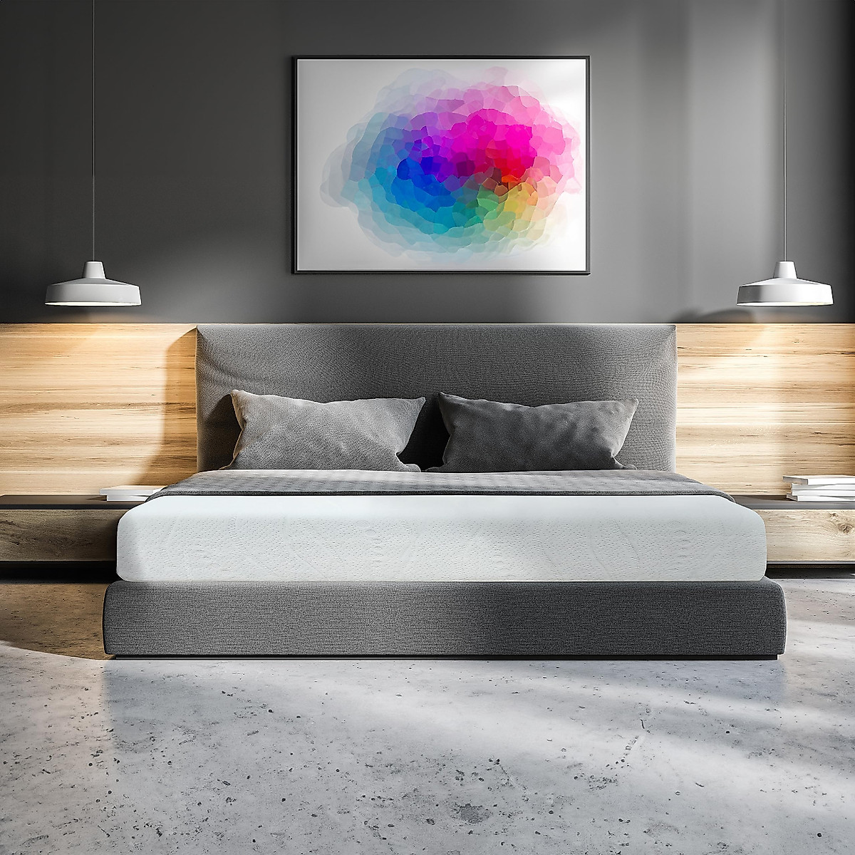 Irvine Home Collection Twin Size 8-Inch, Gel Memory Foam Mattress, Medium Firm Feel, Breathable, Cool Sleep and Pressure Relief, CertiPUR-US Certified, Temperature Balanced