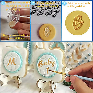 Alphabet Cake Stamps for Biscuit Fondant Cookie,Food Grade Fondant Letter Cake Stamp Tool,Uppercase Extra Spare Lowercase Numbers Phrases for Birthday Wedding Thanksgiving Christmas Party