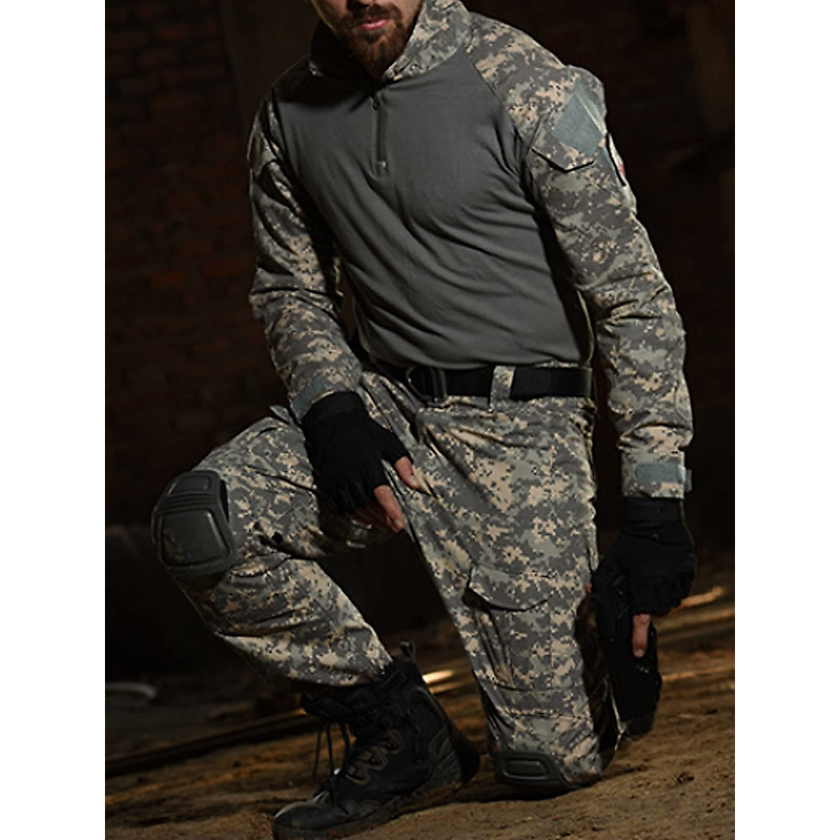 HARGLESMAN G3 Combat Pants Military Clothes Suits ACU with Knee Pads for Men Tactical Bottom Trousers for Work Training Hunting Airsoft Paintball Uniform Sets Apparel Gear ACU M