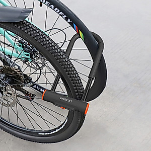 INTEKIN Bike U Lock Heavy Duty Bike Lock Bicycle Lock, 16mm U Lock and 5ft Length Security Cable with Sturdy Mounting Bracket for Bicycle, Motorcycle and More, Black, Large