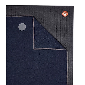 Manduka Yogitoes Yoga Mat Towel - Lightweight, Quick Drying Microfiber, Non Slip Skidless Technology, Use in Hot Yoga, Vinyasa and Power, 71" x 24", Midnight