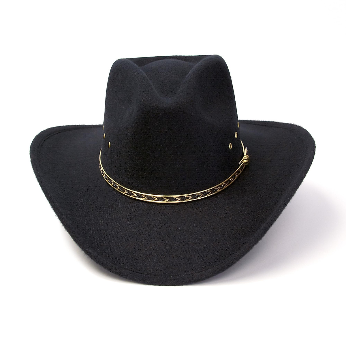 Western Express Felt Finish Cowboy Hat - Pinch Front Style with Gold Band | Cowboy & Cowgirl Hats for Men & Women